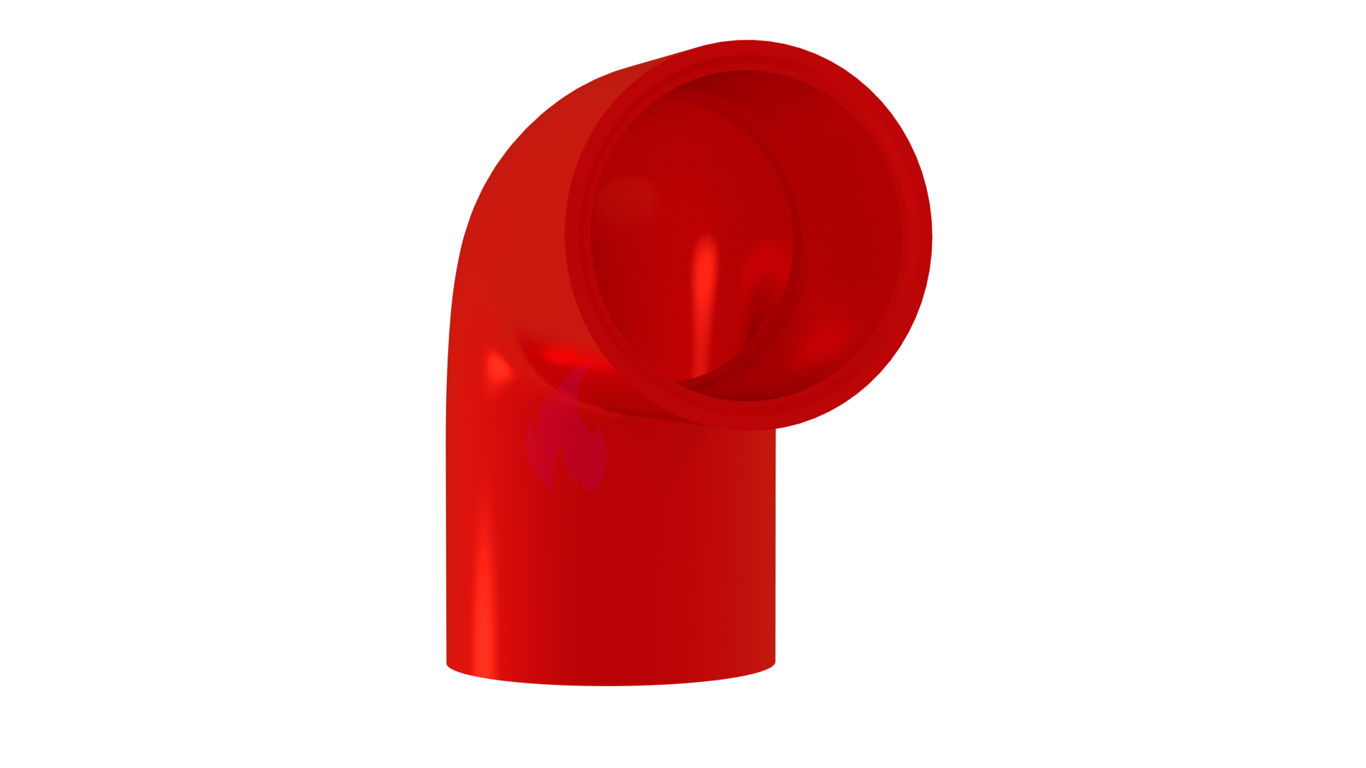 ABS - RED 90' Sharp bend - Aspirating Systems